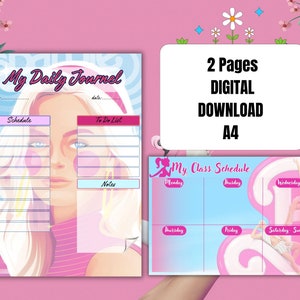 Barbie Class Schedule and Daily Journelbarbie Planner - Etsy