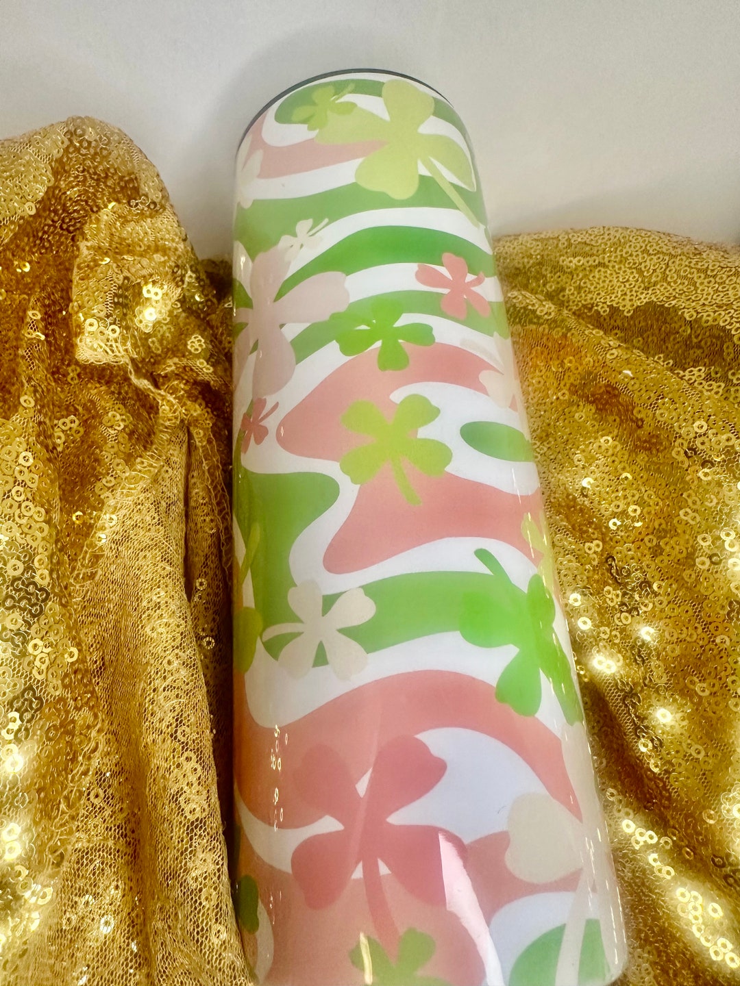 Groovy Clover 20 Oz Stainless Steel Tumbler With Straw / St. Patricks ...