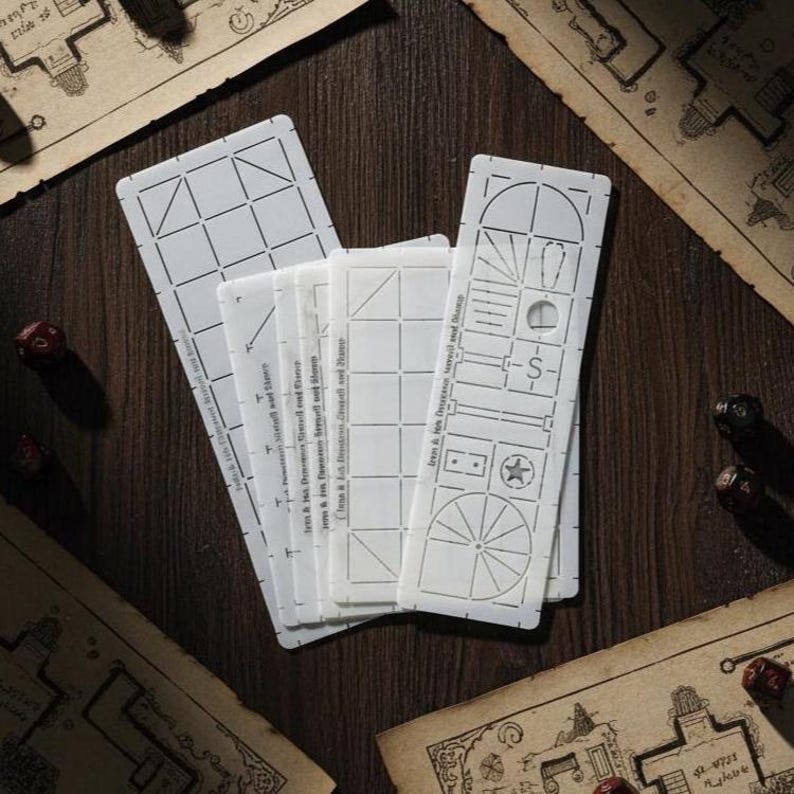 Reusable Polyester Stencils (individual) for RPG Map Design – D&D and ...
