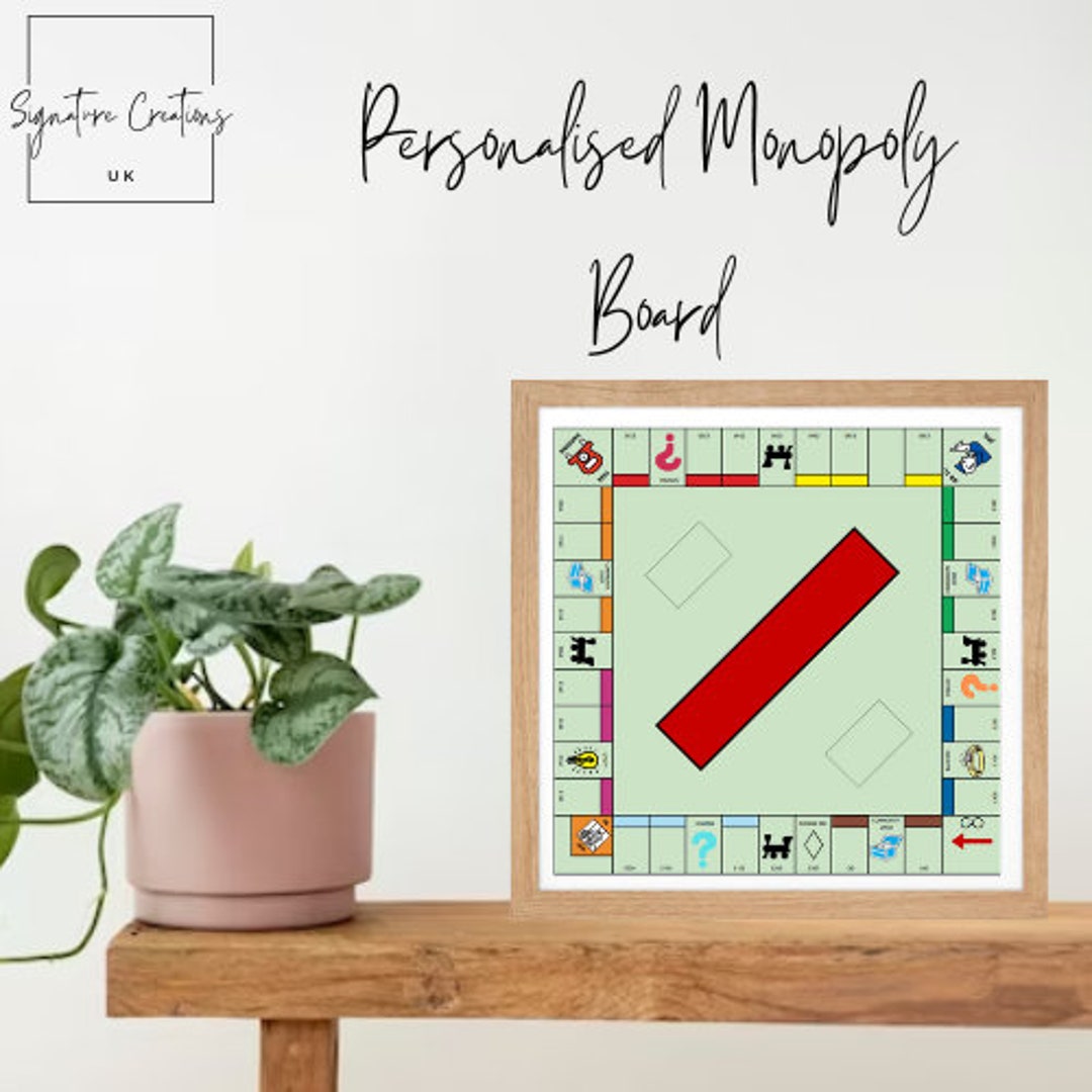 Personalised Monopoly Board Customisable Digital Print Unique Gift ...