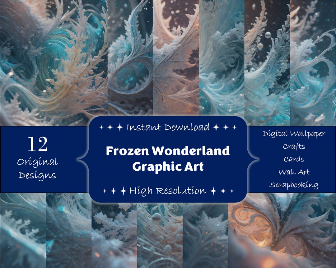 12 Frozen Wonderland Digital Papers Magical Frozen Swirls - Etsy