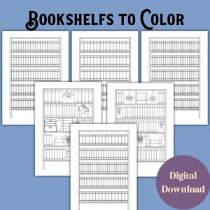 Bookshelf Tracker to Color Reading Journal Printable for Bookworm Gift ...