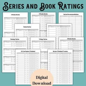 Series Tracker With Series and Book Ratings for Booklover Gift for ...