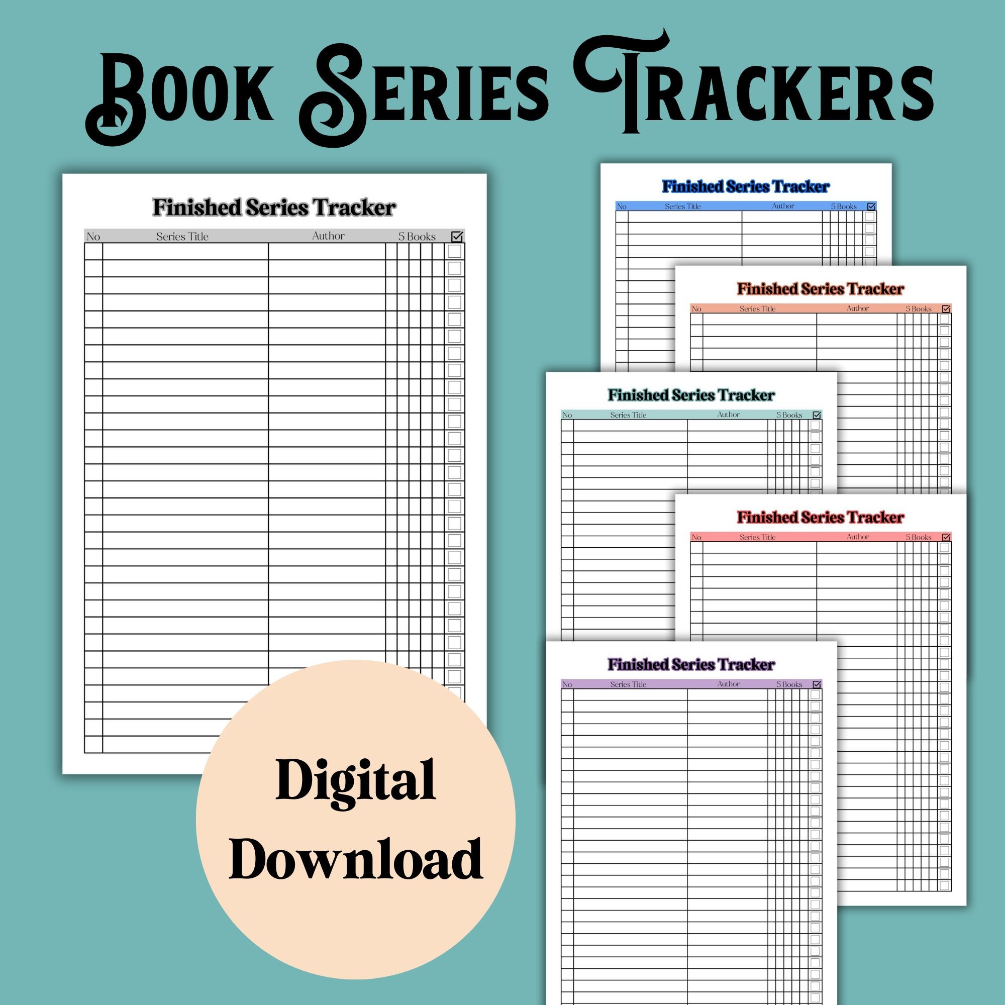 Series Tracker With Series and Book Ratings for Booklover Gift for ...