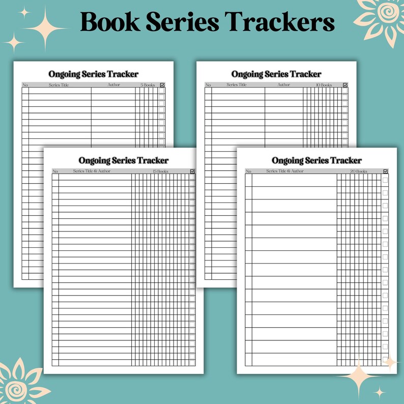 Series Tracker With Series and Book Ratings for Booklover Gift for Reading Journal TBR Gift for ...
