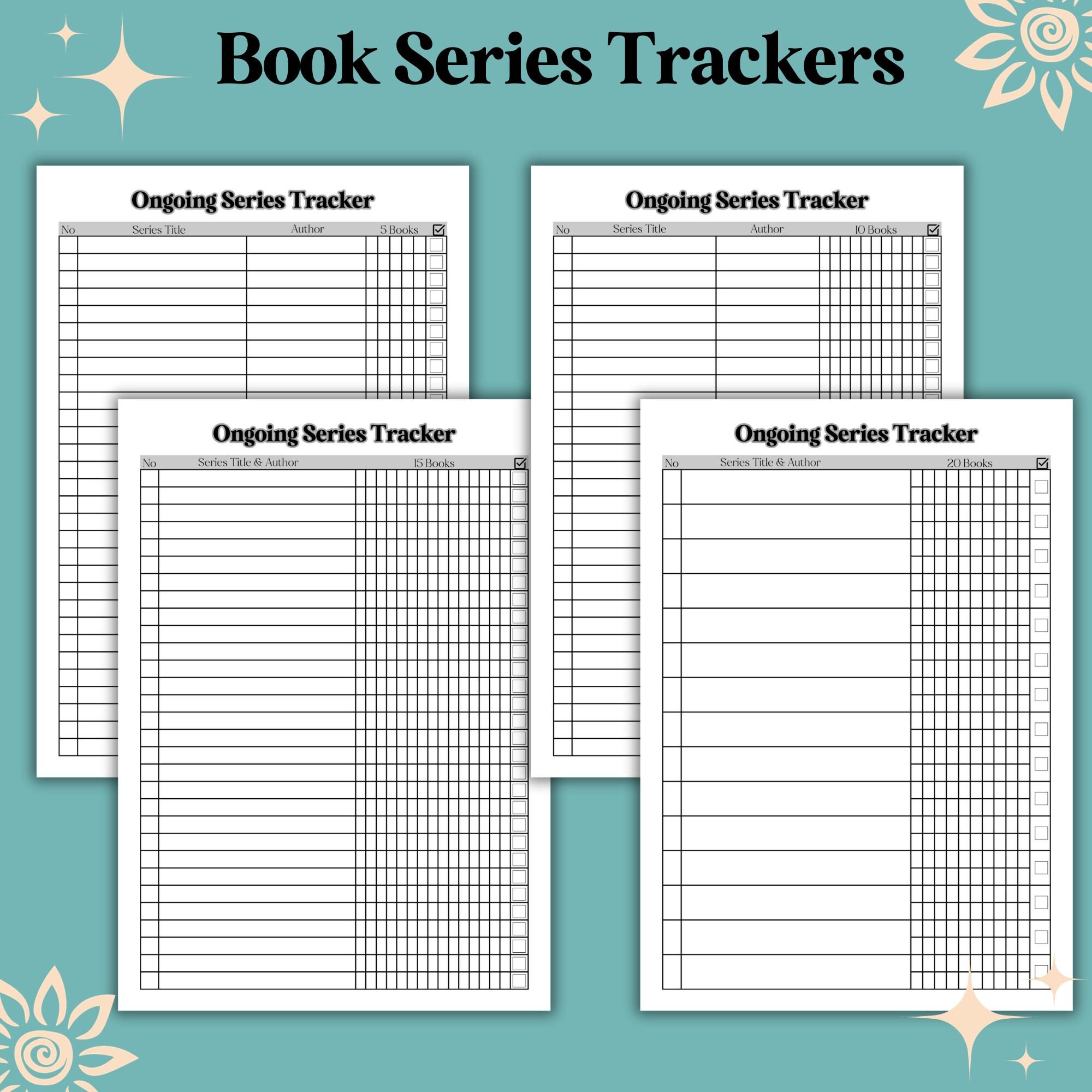 Series Tracker With Series and Book Ratings for Booklover Gift for ...