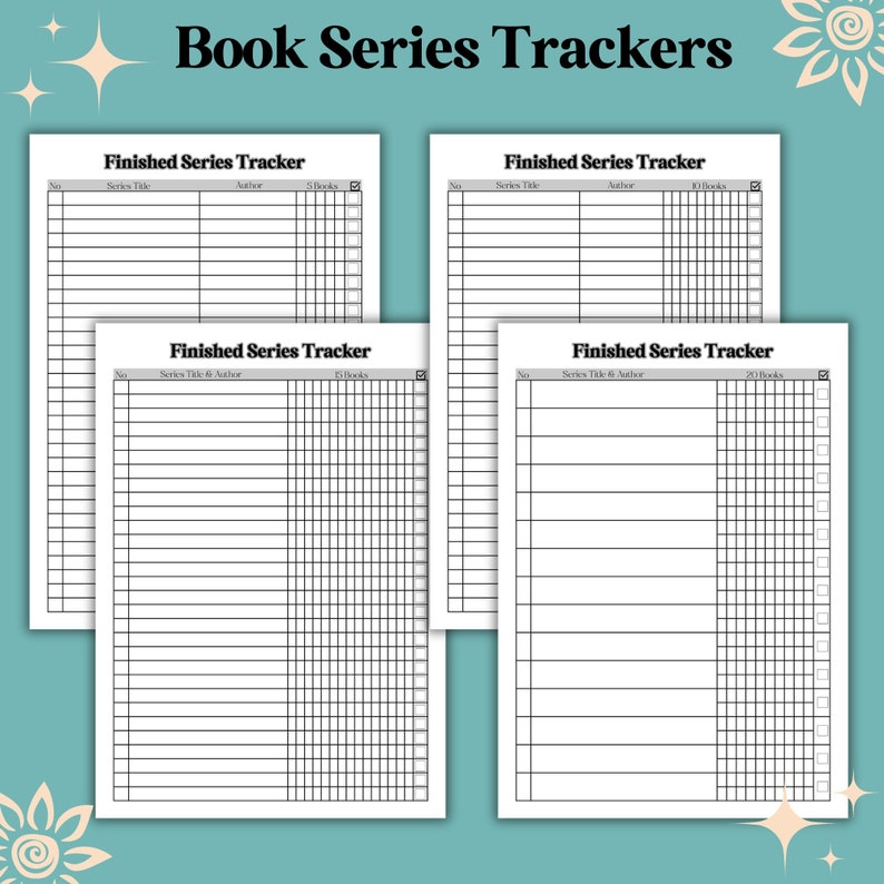 Series Tracker With Series and Book Ratings for Booklover Gift for ...