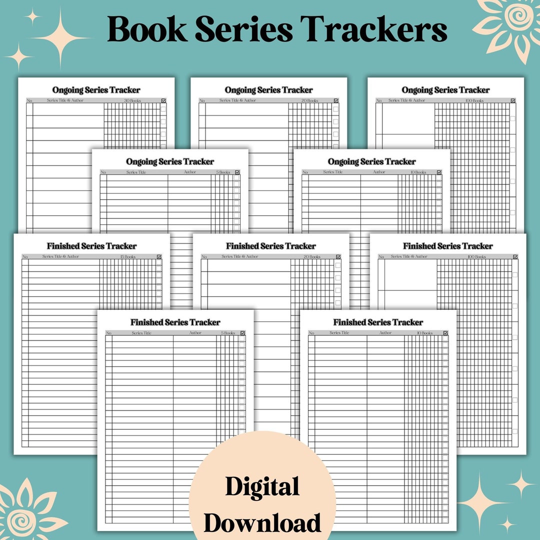 Series Tracker With Series and Book Ratings for Booklover Gift for ...