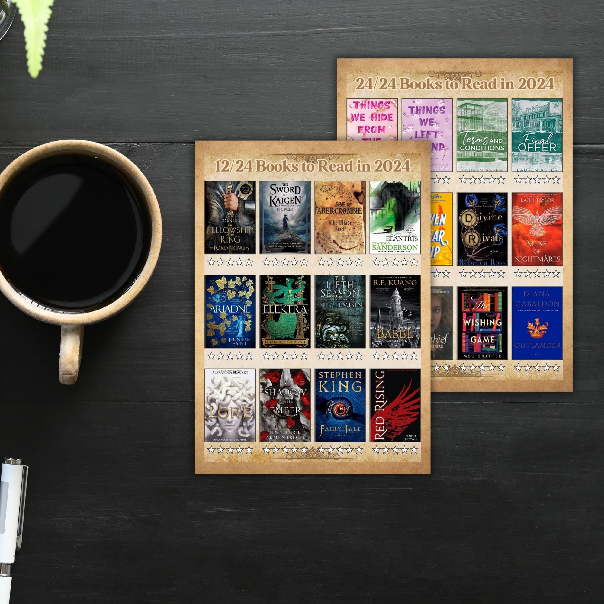 Read 24 Books in 2024 Challenge, 2024 Reading Tracker Colorful Designs ...