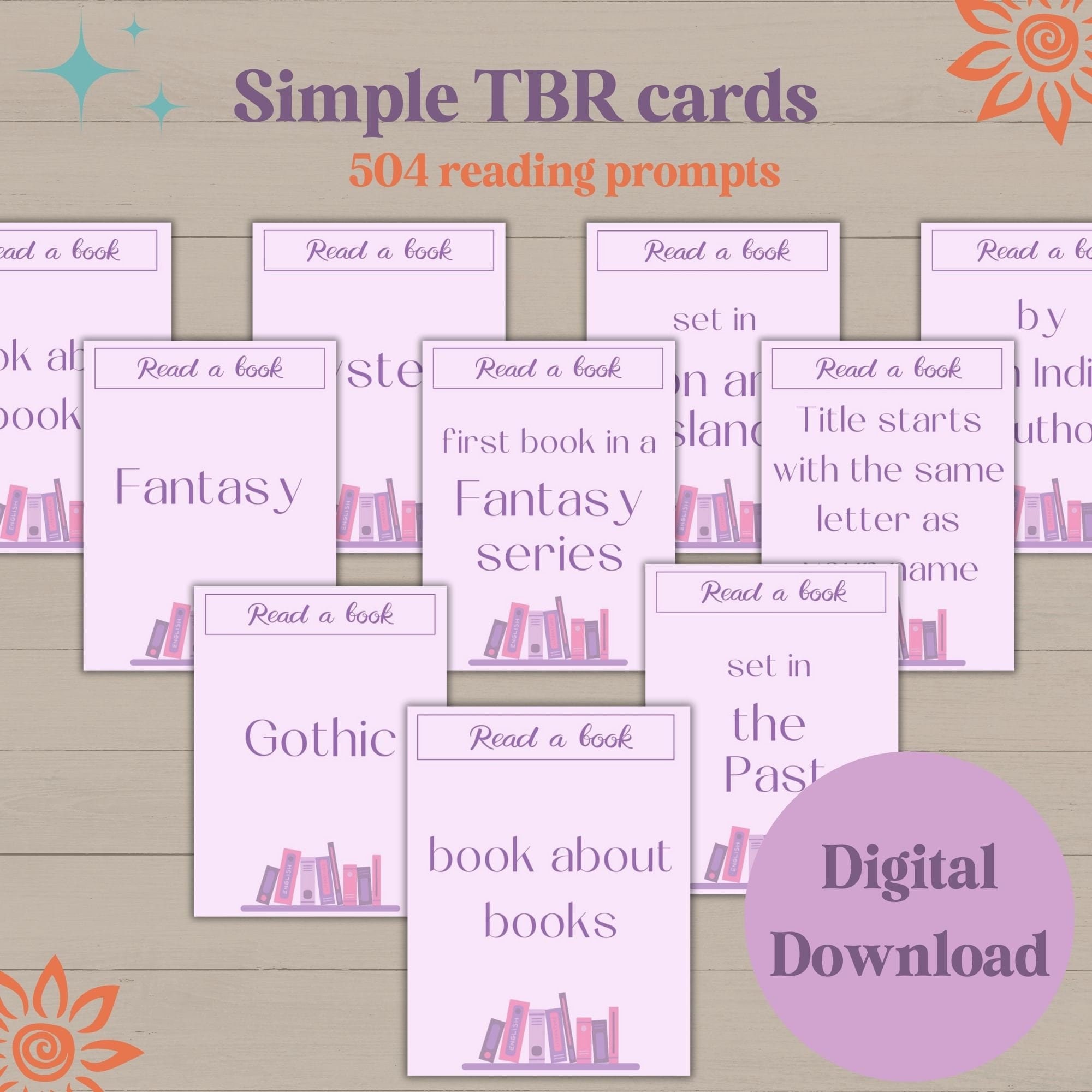 Printable Reading Prompts Cards for Booklover Gift What to Read Next ...