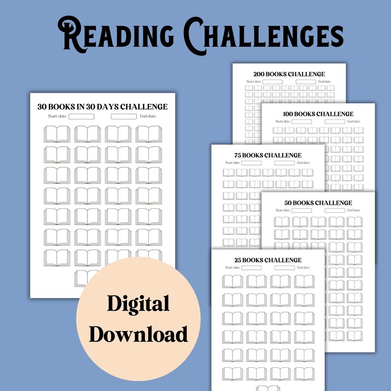 Printable Reading Challenges for Booklover Gift TBR Challenge What to ...