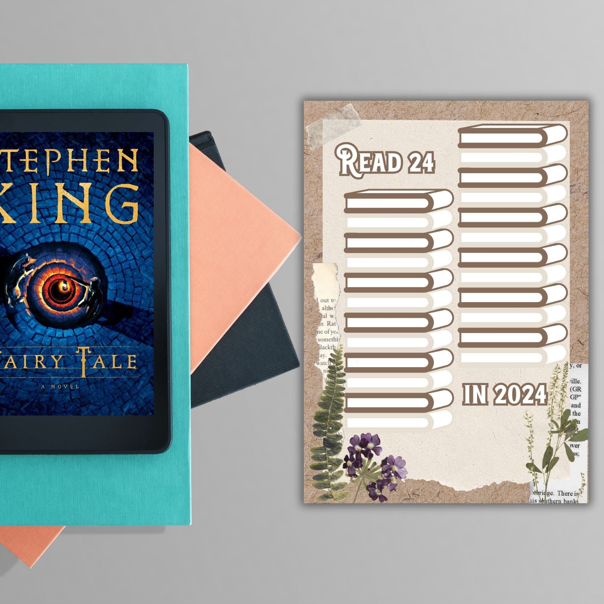 Read 24 Books in 2024 Challenge, 2024 Reading Tracker Colorful Designs ...