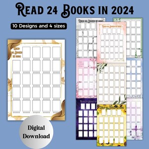 Read 24 Books in 2024 Challenge, 2024 Reading Tracker Colorful Designs ...