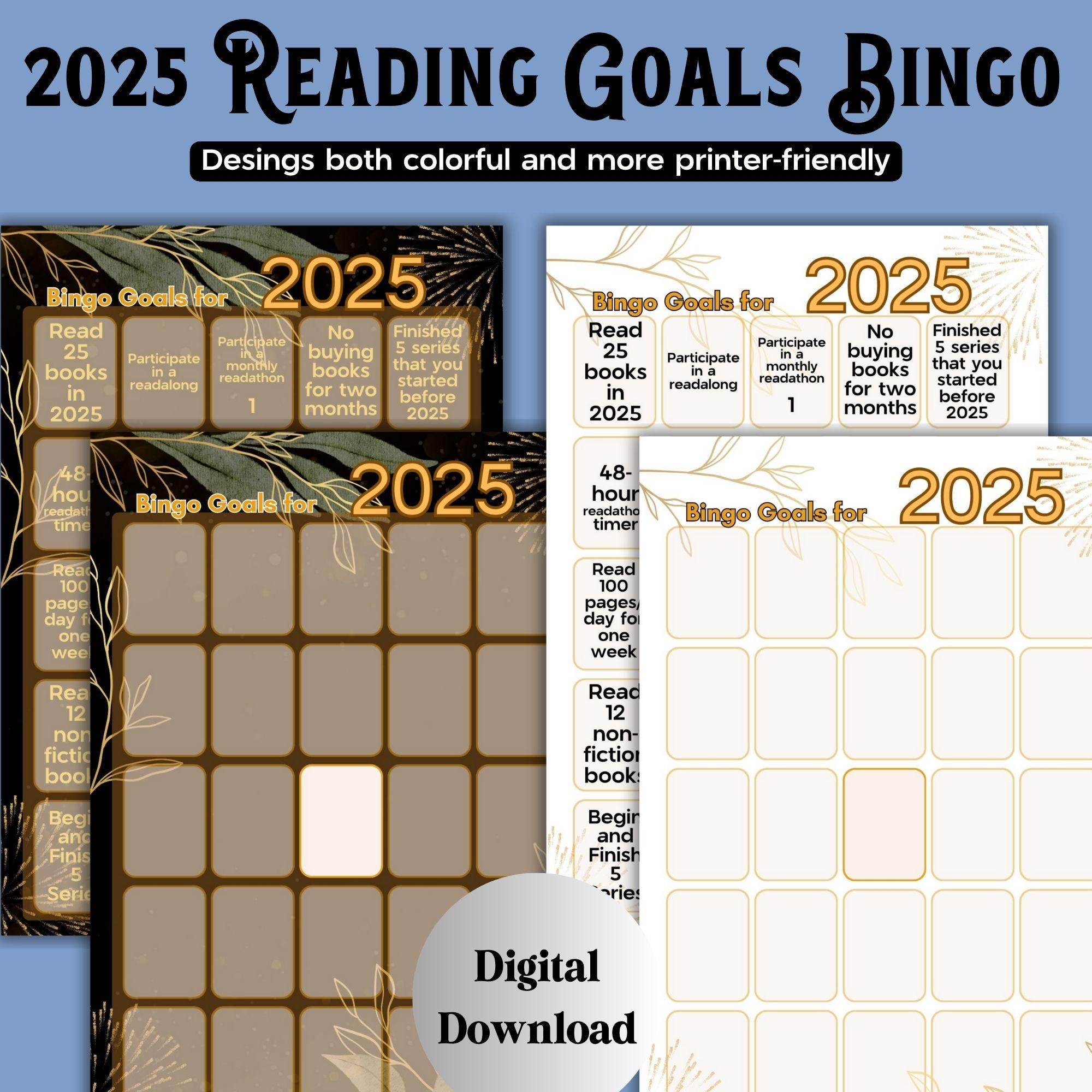 2025 Book Bingo Bundle – 8 Unique Bingo Printables for a Year of ...