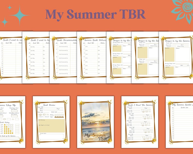 My Summer TBR Reading Journal Printable for Bookworm Gift for Summer ...