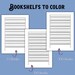 Bookshelf Tracker to Color Reading Journal Printable for Bookworm Gift ...