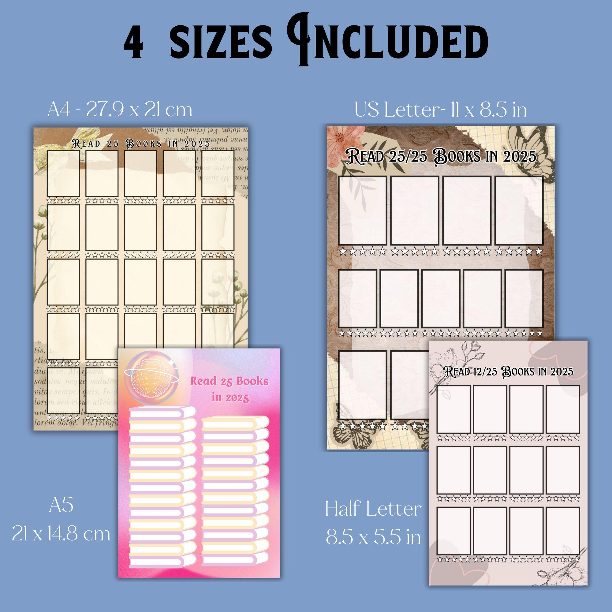 Read 25 Books in 2025 Challenge, 2025 Reading Tracker – Colorful ...