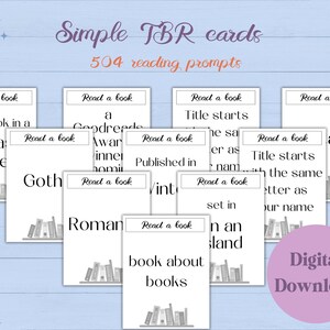 Printable Reading Prompts Cards Booklover Gift What to Read - Etsy