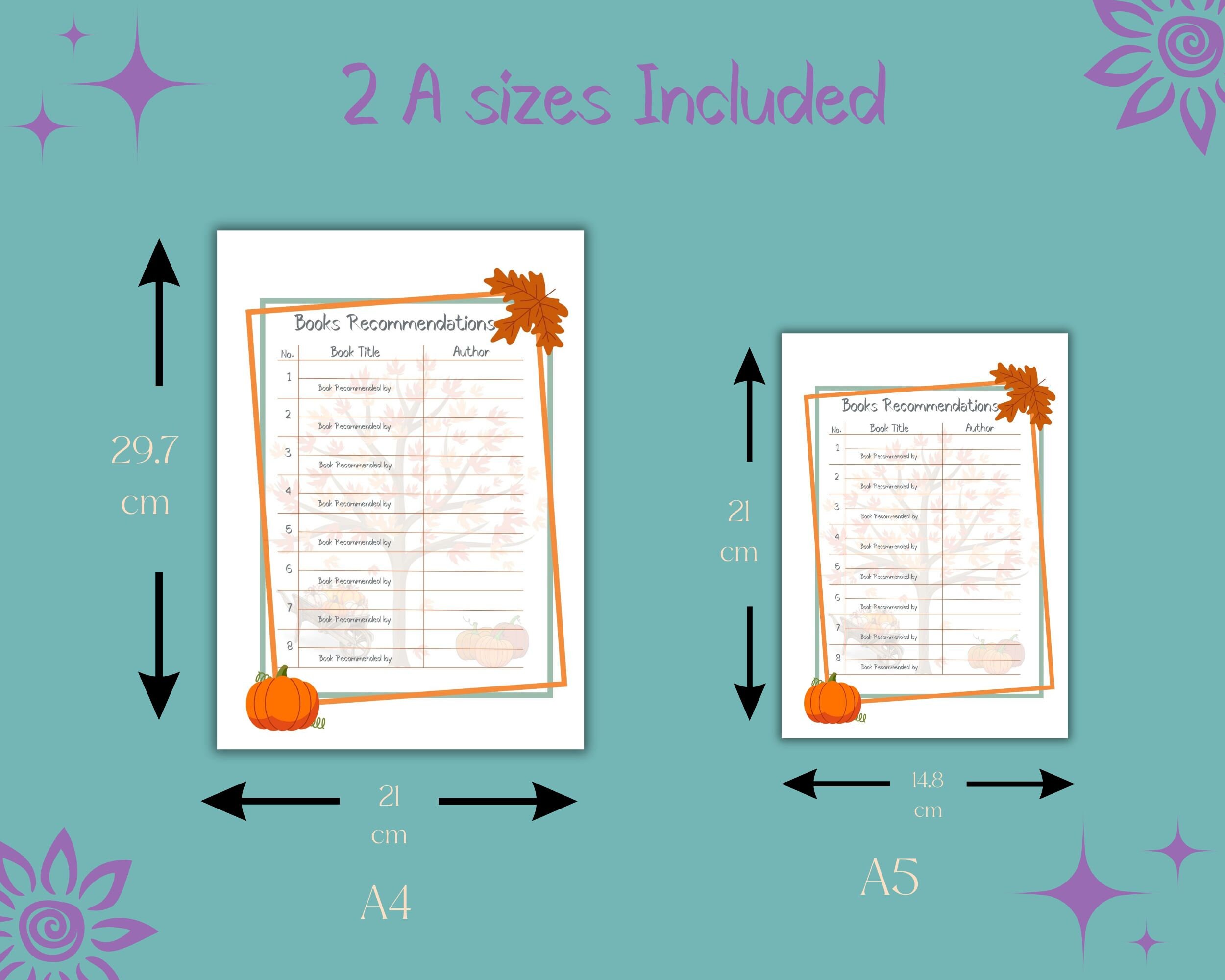 Fall Reading Journal Printable for Bookworm Gift for Fall Reading List ...