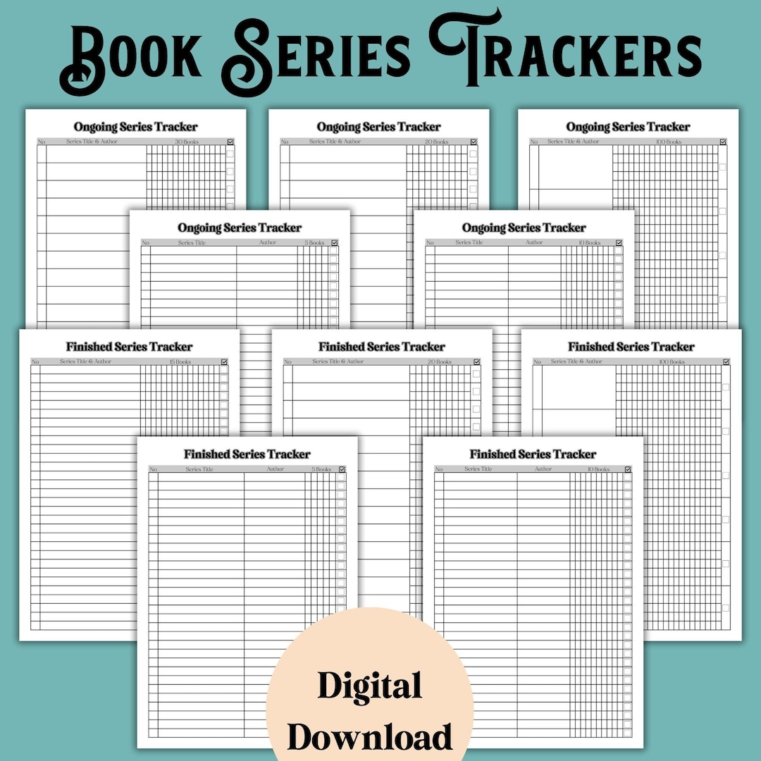 Series Tracker With Series and Book Ratings for Booklover Gift for ...