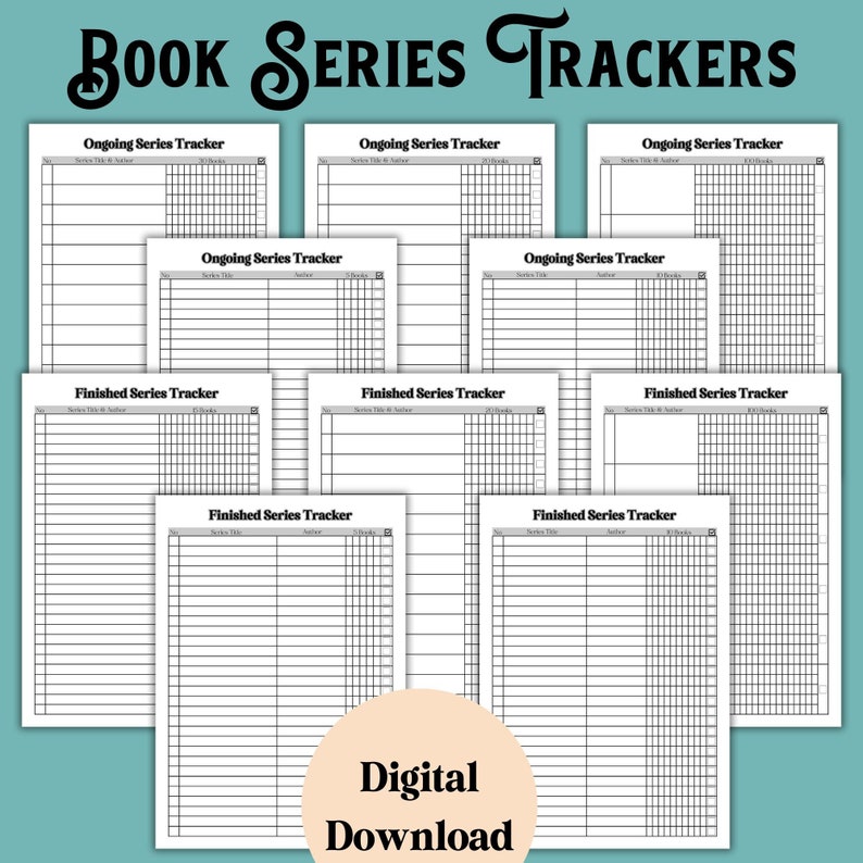 Series Tracker With Series and Book Ratings for Booklover Gift for ...