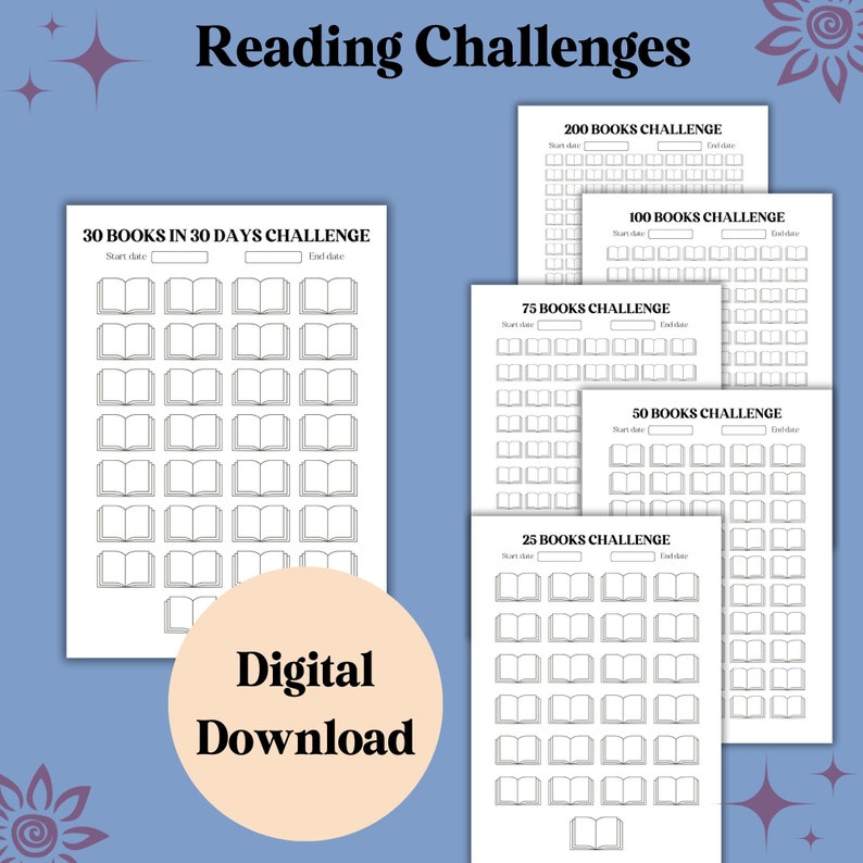 Printable Reading Challenges for Booklover Gift TBR Challenge What to ...