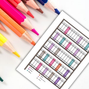 Bookshelf Tracker to Color Reading Journal Printable for Bookworm Gift ...