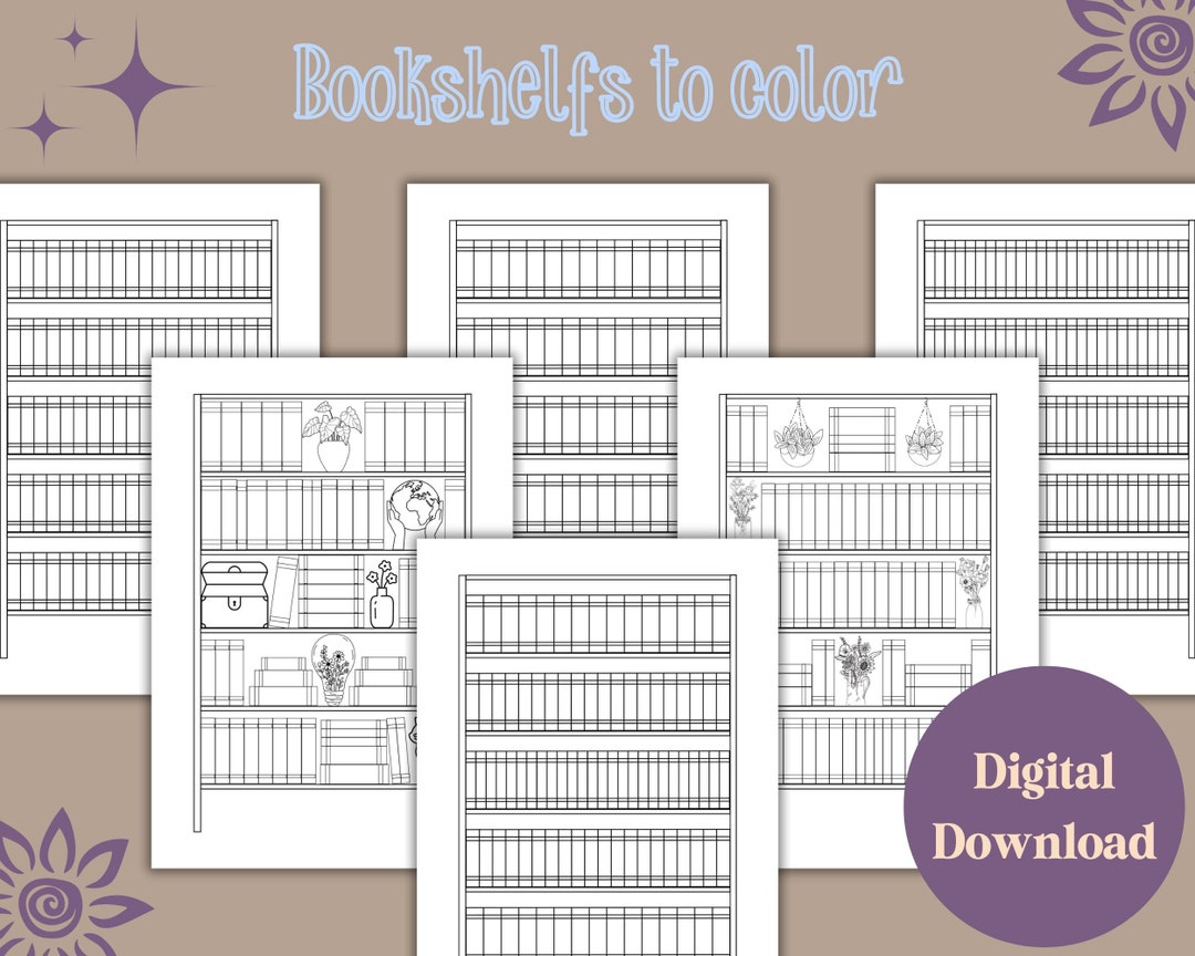 Bookshelf Tracker to Color Reading Journal Printable for - Etsy