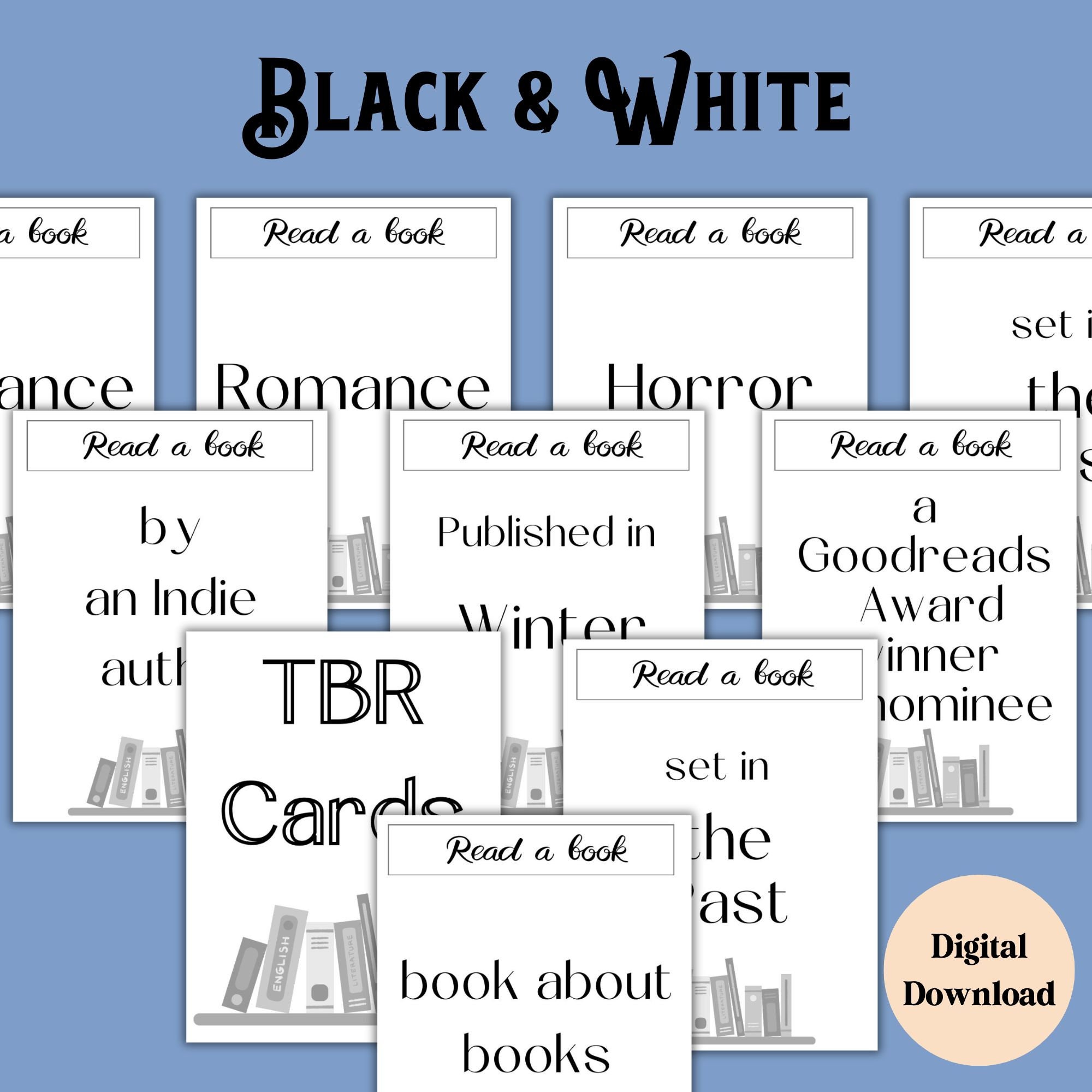 Printable Reading Prompts Cards Booklover Gift What to Read Next TBR ...