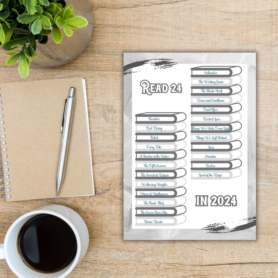 Read 24 Books in 2024 Challenge, 2024 Reading Tracker Colorful Designs ...