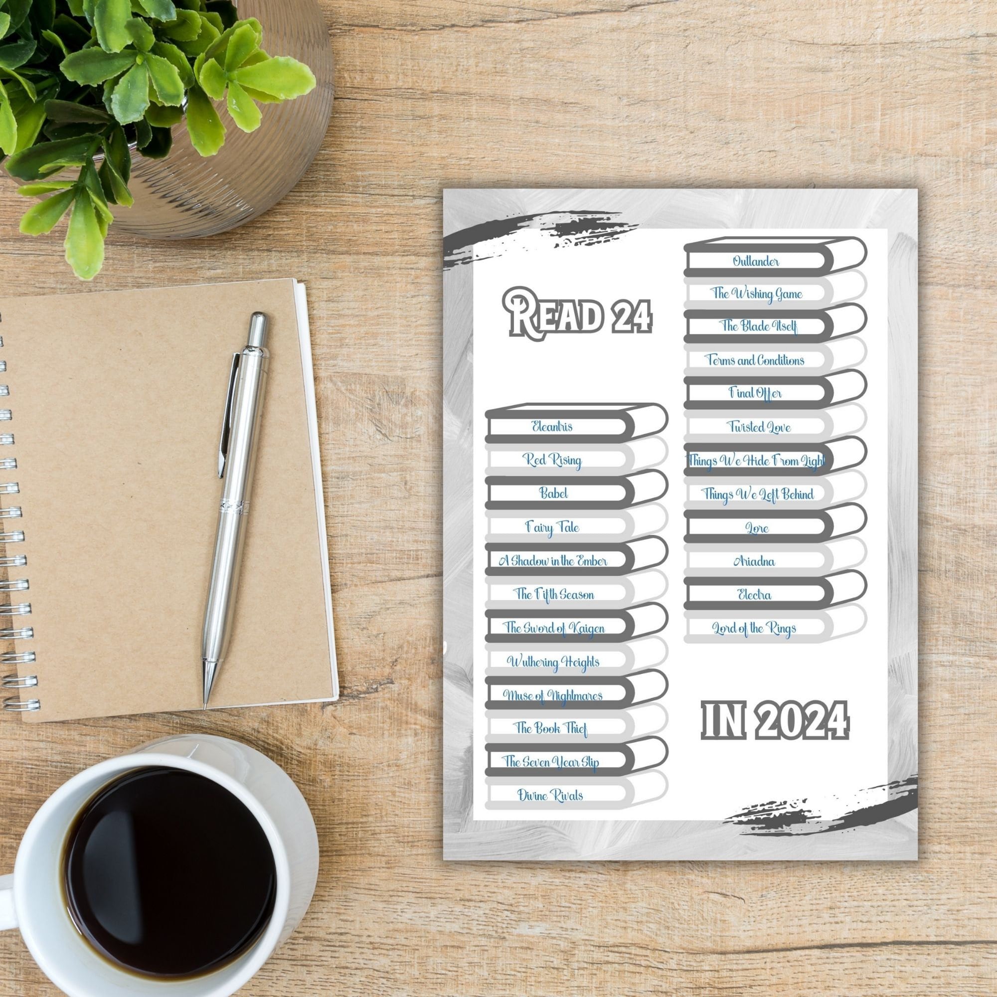 Read 24 Books in 2024 Challenge, 2024 Reading Tracker Colorful Designs ...