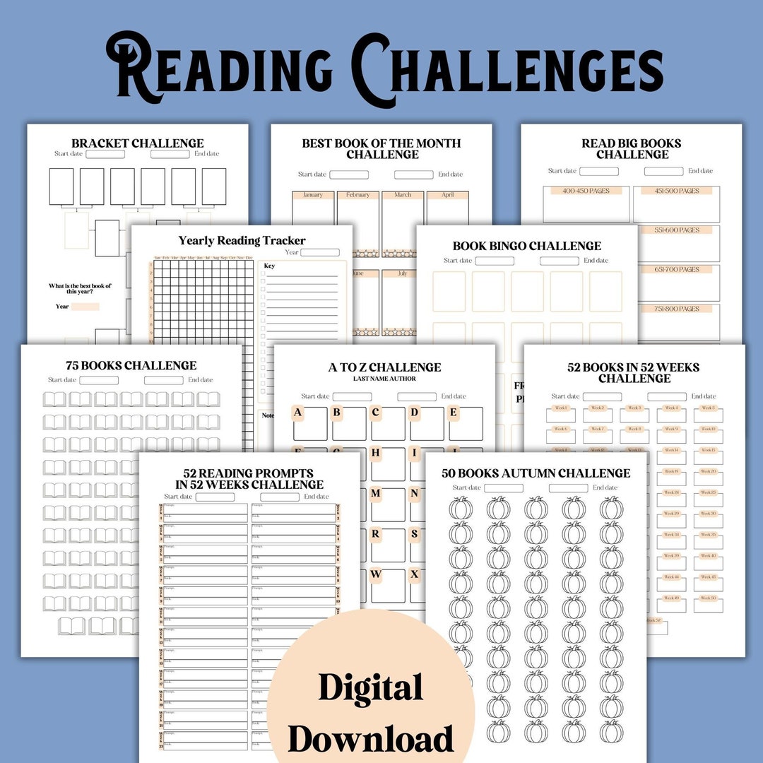 Printable Reading Challenges for Booklover Gift TBR Challenge What to ...