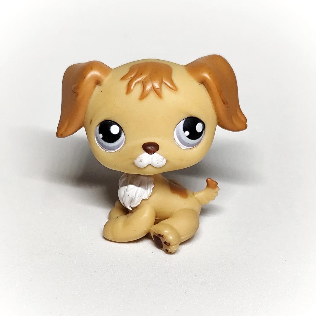 LPS 368 Golden Retriever Littlest Pet Shop - Hasbro Puppy Sitting Dog ...