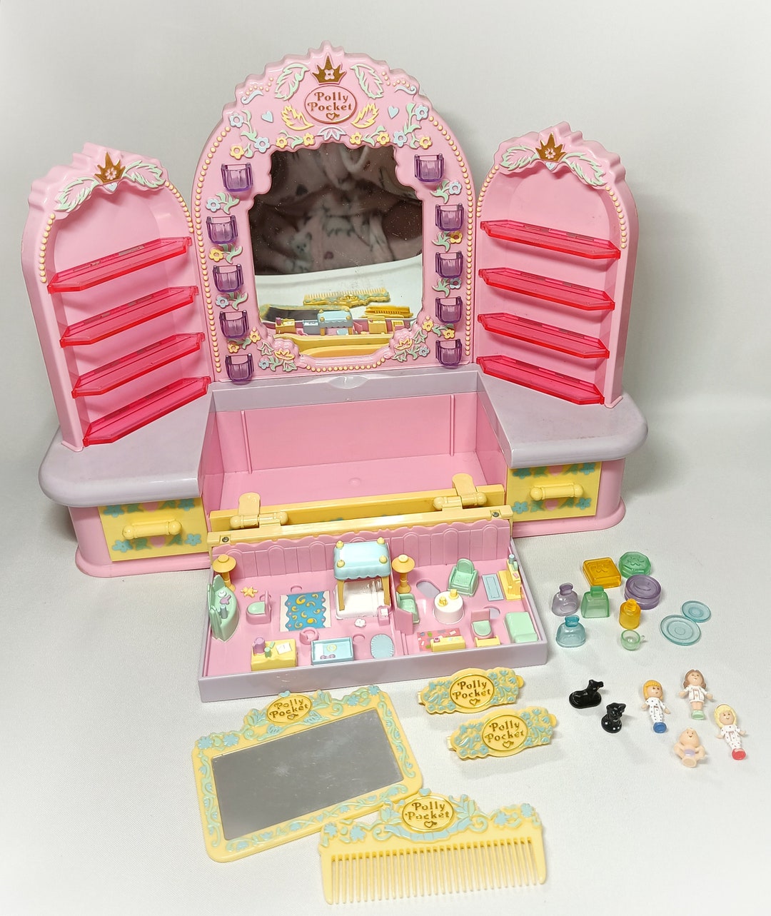 Pyjama Party Dressing Table Vanity 1990 Polly Pocket Bluebird Toys ...