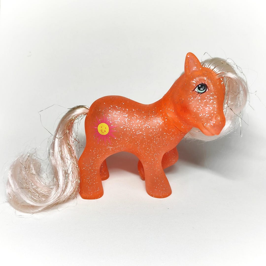 Sunspot Sparkle - My Little Pony G1 Orange Fading Pink Hair Glitter - Etsy