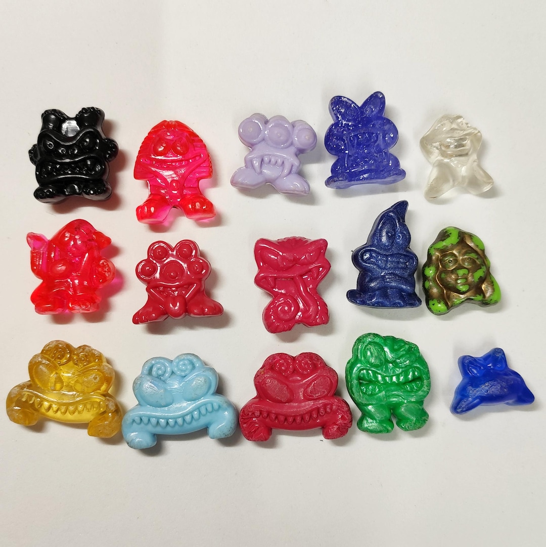 Jojos/gogos Mix 15 Pcs Vintage Bouncin Boneheads Crazy Bones Mixed Lot Translucent Gogos Dracco ...