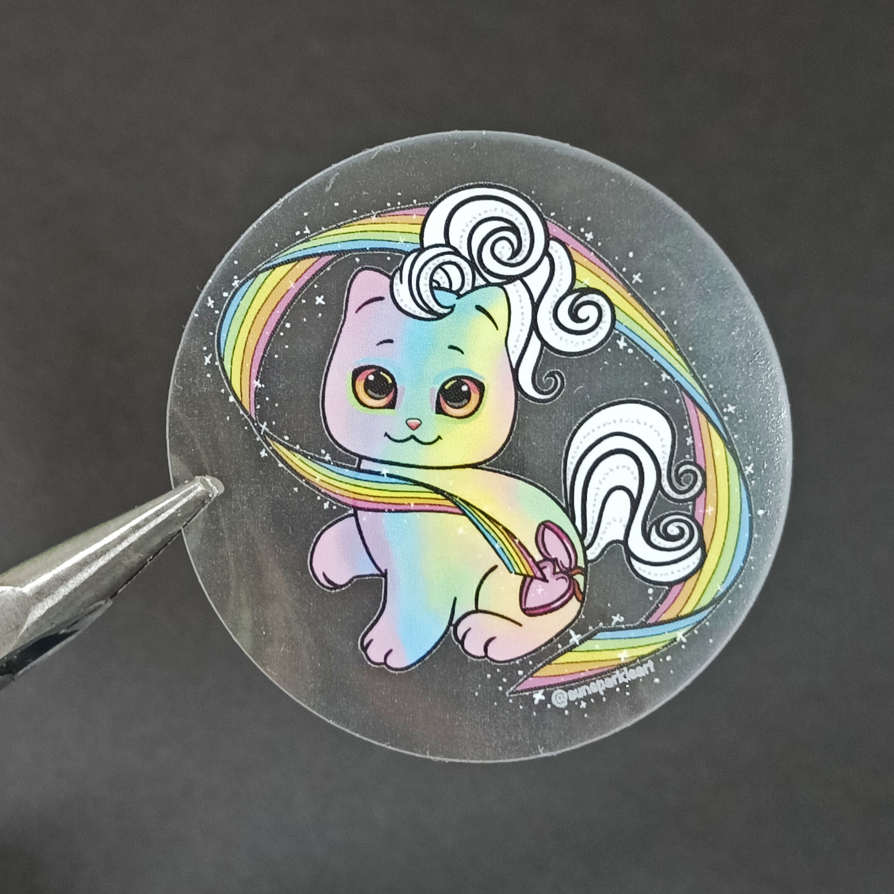 Rainbow Kitty Sticker Transparent - Etsy
