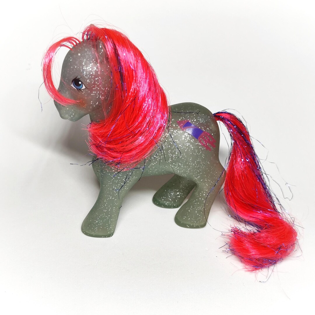 Skyrocket Sparkle - My Little Pony G1 Green Neon Pink Hair Glitter - Etsy