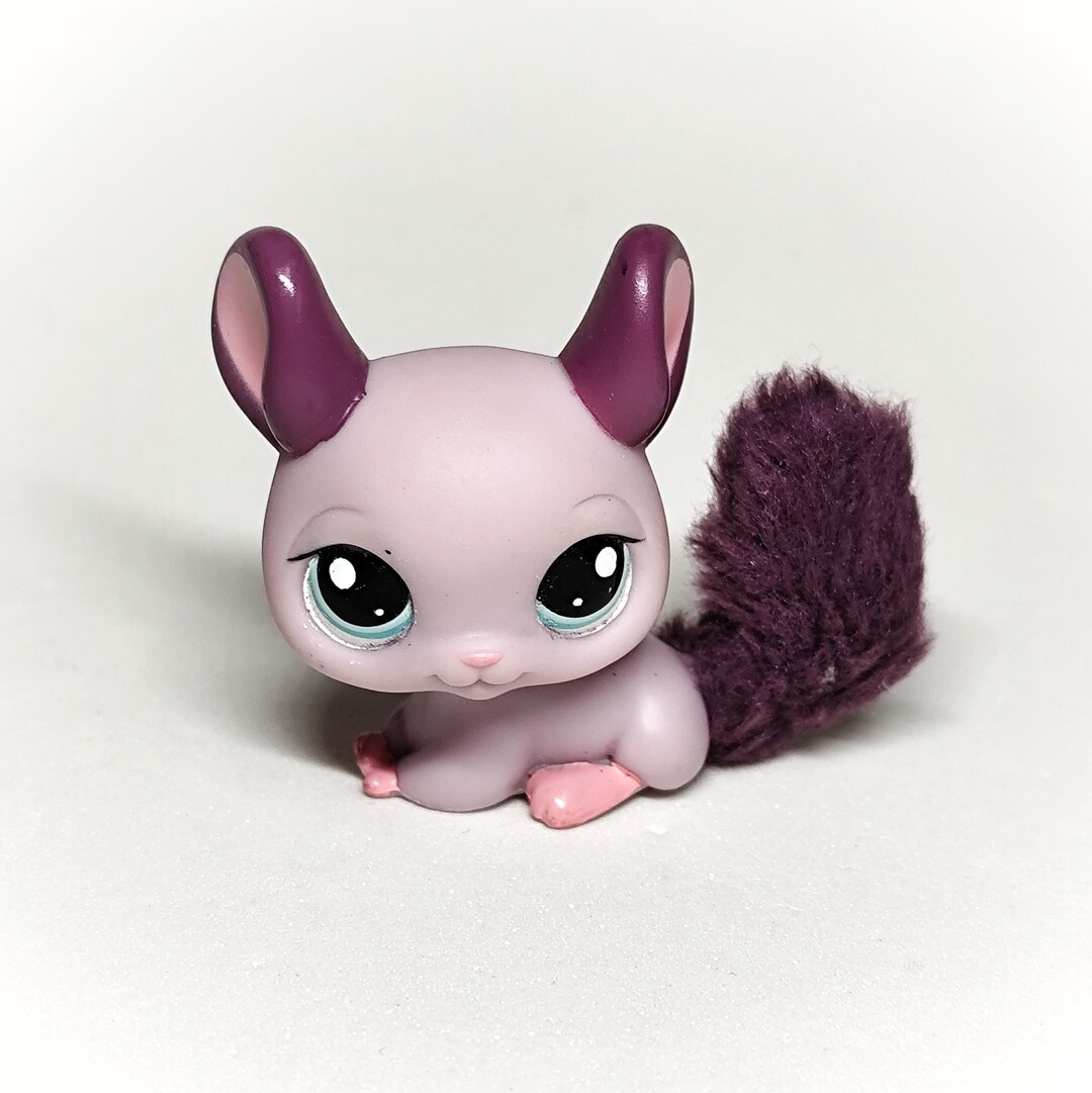 LPS 2415 Chinchilla Littlest Pet Shop - Hasbro Purple Lavender Fur Tail ...