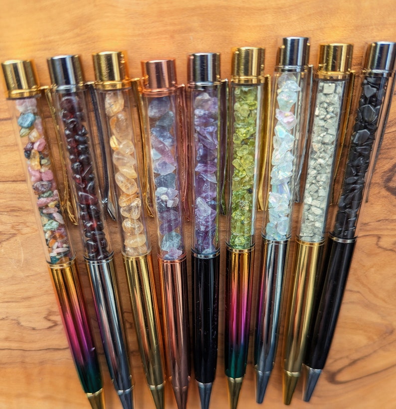 Natural Crystal Filled Pens Black Ink Luxury Pen - Etsy UK