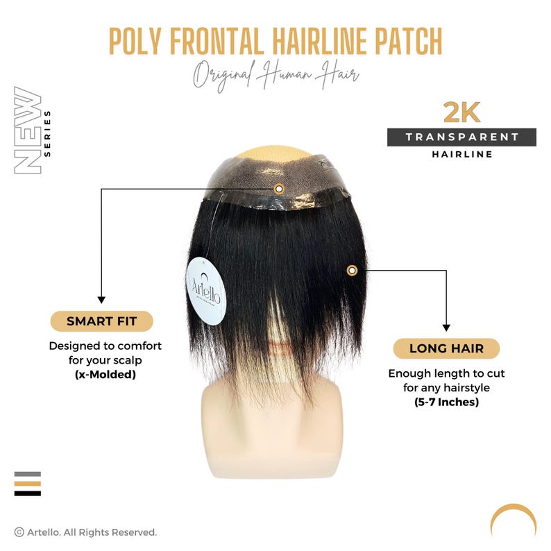 Artello® POLY FRONTAL Cover up Hair System for Men and Women for ...