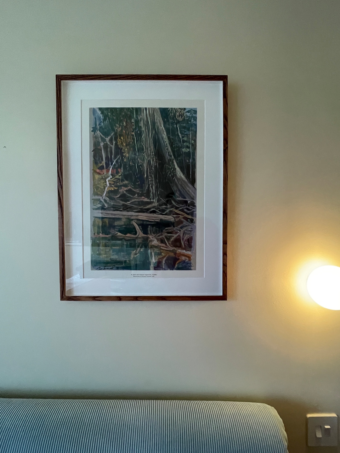 MID-CENTURY PRINT of Tropical Vegetation Watercolour by Roland Svensson ...