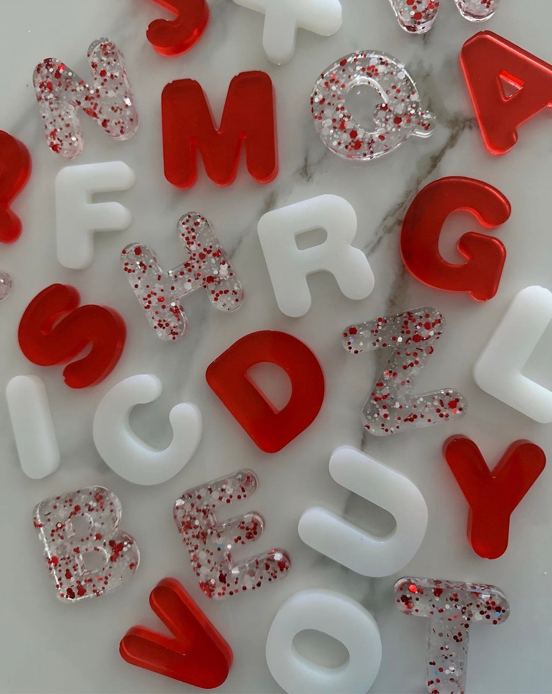 Peppermint Wishes ABC Resin Letters | Christmas Alphabet Resin Letters ...