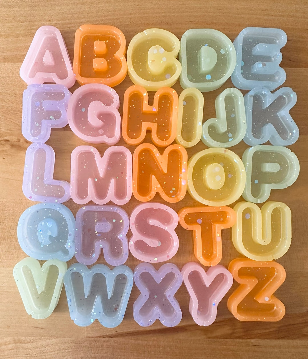 Spring Pastel Fillable ABC Resin Letters | Sensory Alphabet Resin ...