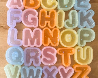 Rainbow ABC Resin Letters | Sensory Alphabet Resin Letters | Uppercase ...