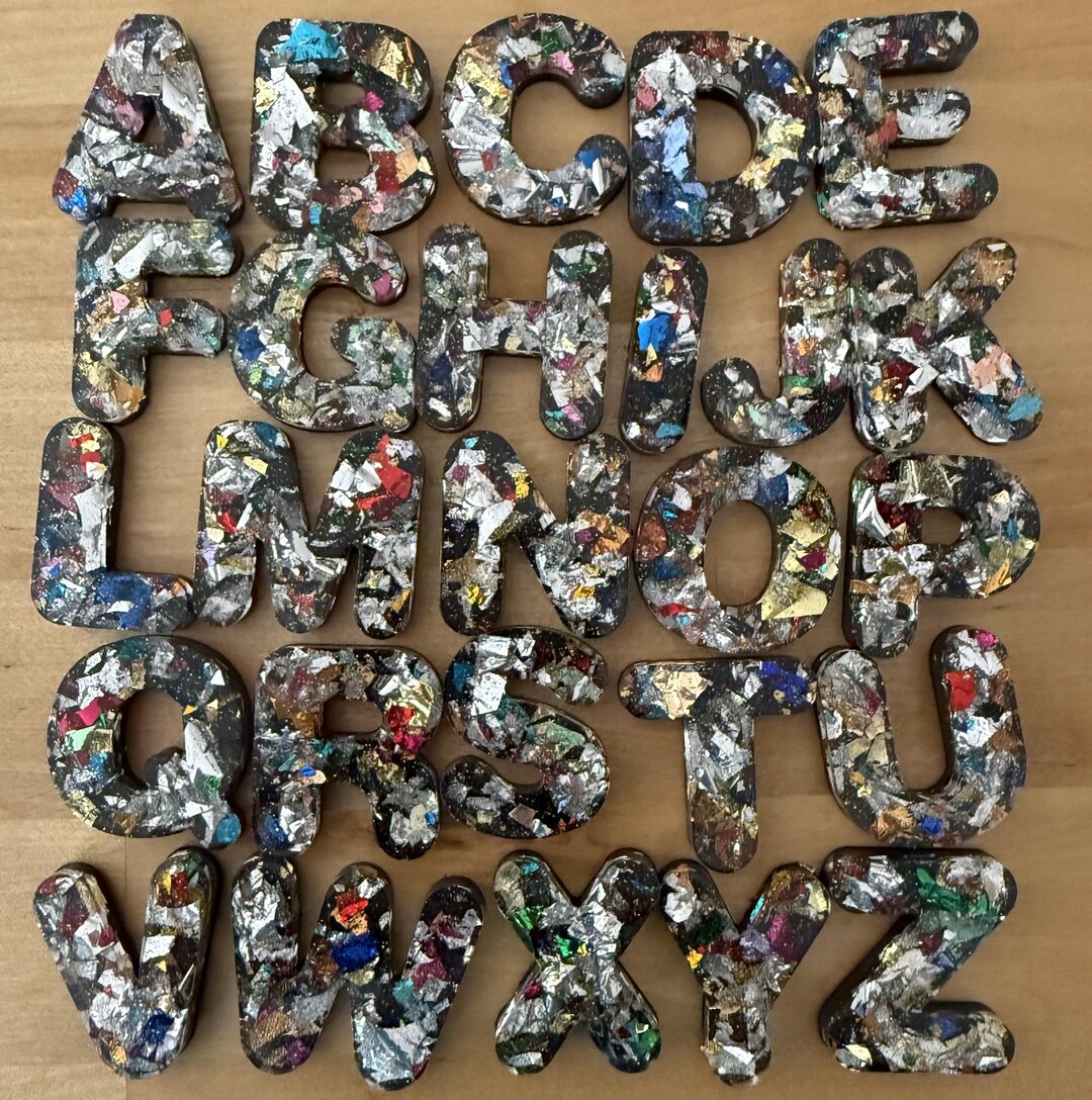 Jewel Foil ABC Resin Letters | Sensory Alphabet Resin Letters ...