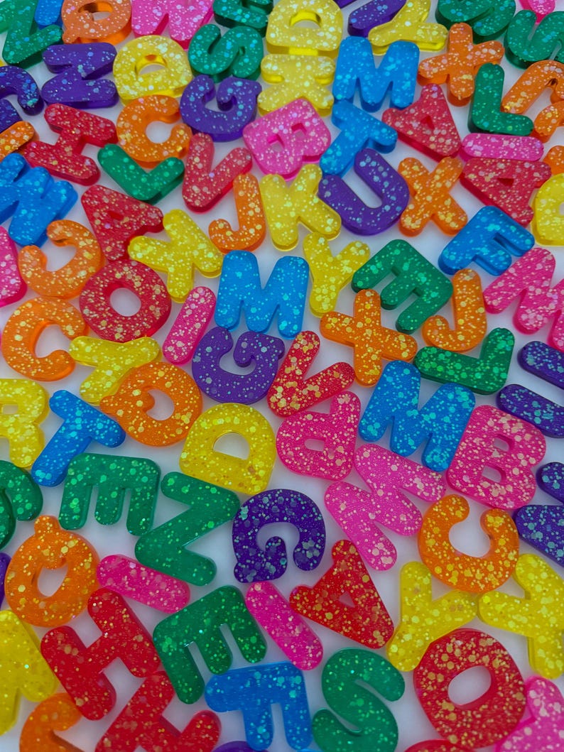Rainbow ABC Resin Letters | Sensory Alphabet Resin Letters | Uppercase ...