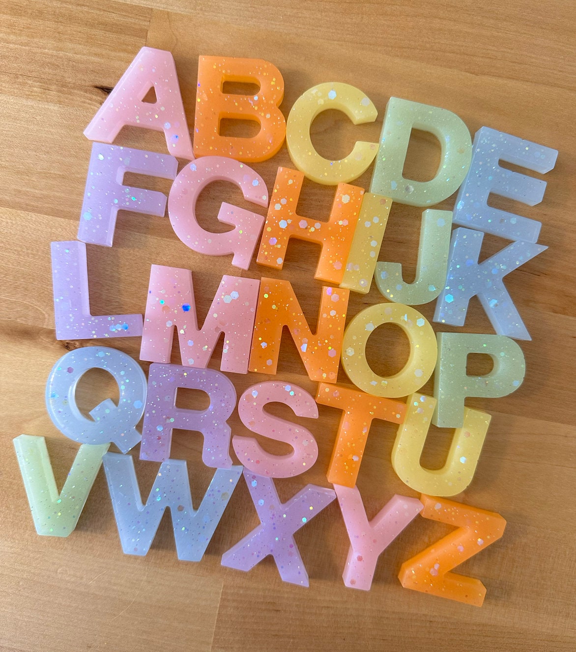Spring Pastel ABC Resin Letters Alphabet Resin Letters Uppercase Abcs ...