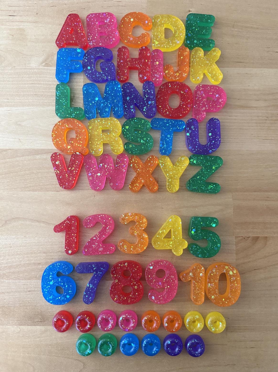 Rainbow ABC Resin Letters and Numbers | Sensory Alphabet Resin Letters ...