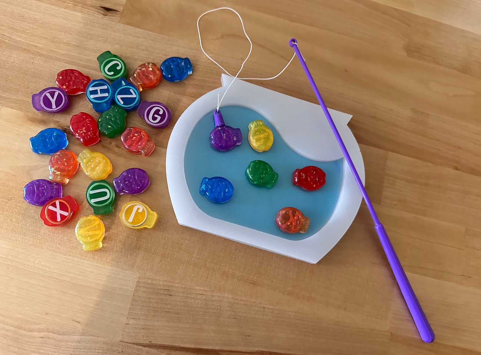Magnetic Alphabet Fish | Rainbow Color Sorting Trays | Sensory Resin ...
